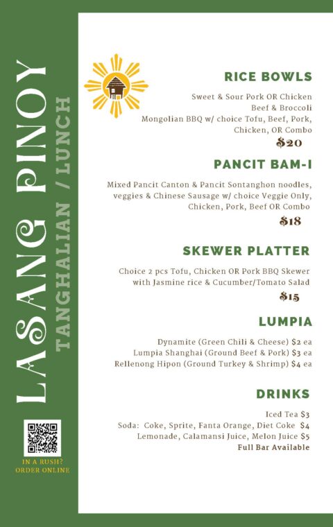 Menu - Lasang Pinoy