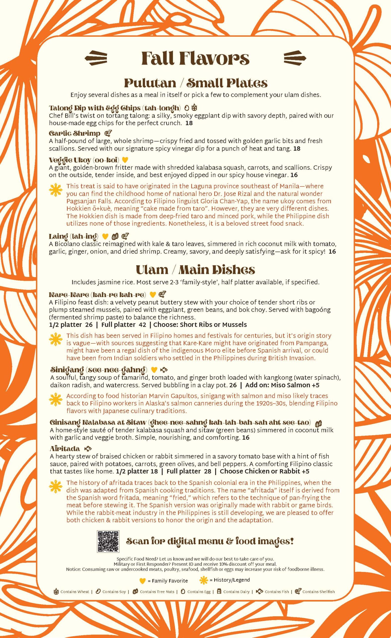 Menu - Lasang Pinoy