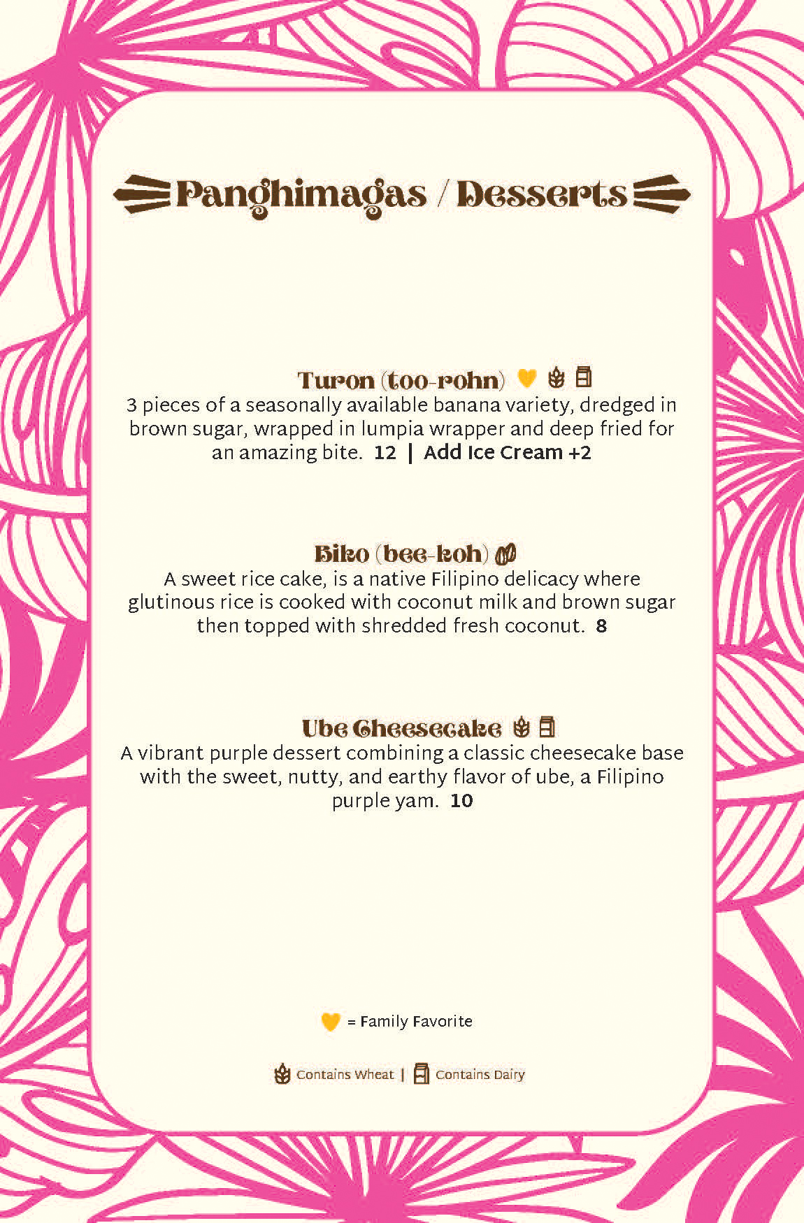 Menu - Lasang Pinoy